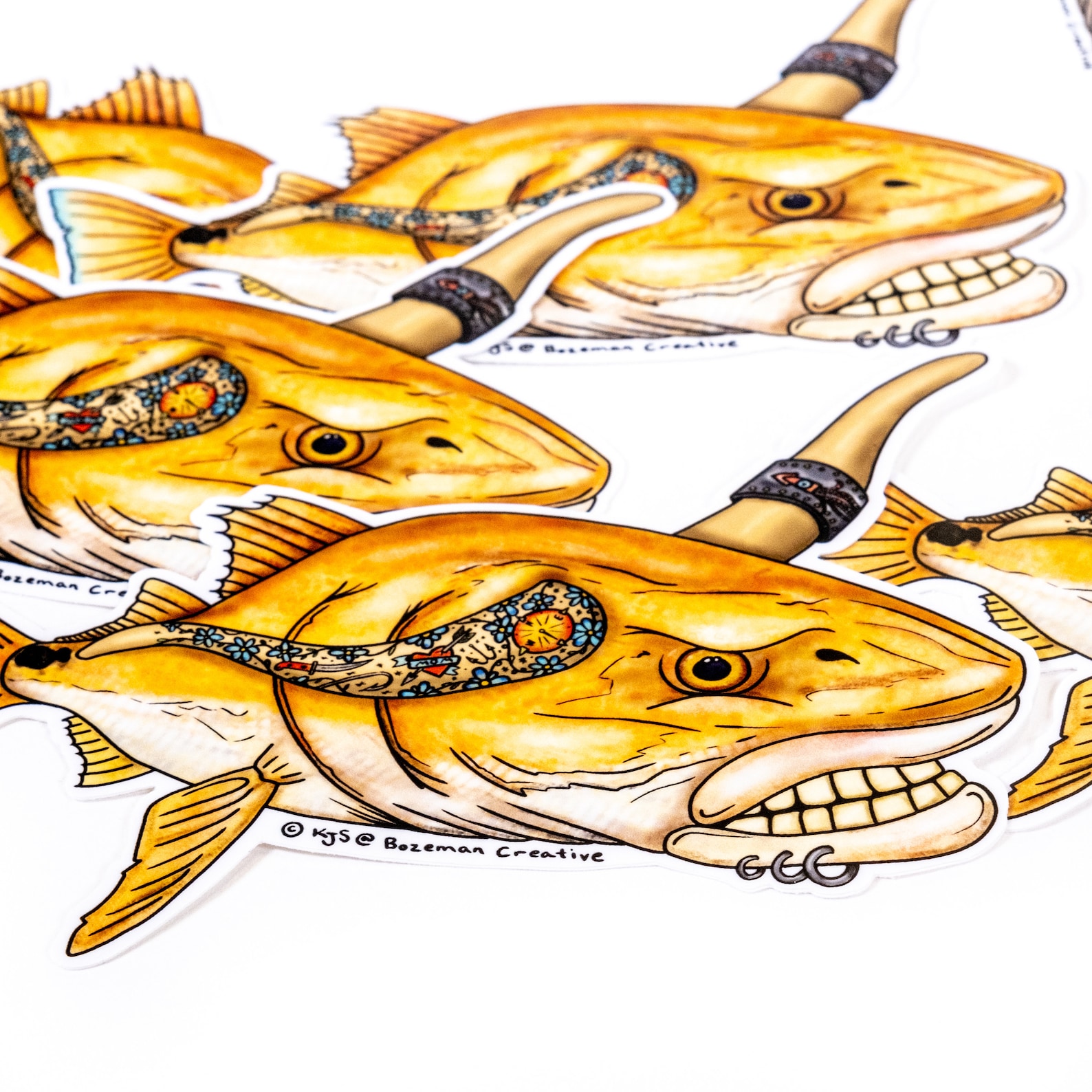 Red Bull Fish - Fly Tying Sticker - Etsy