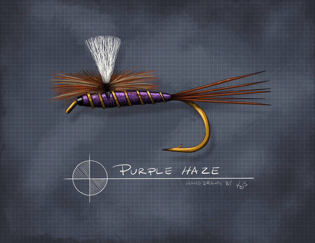 Purple Haze Dry Fly (8" X 10") - Etsy
