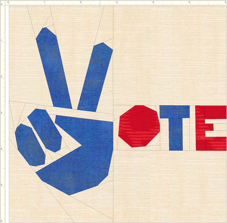 Vote Peace Sign PDF Foundation Paper Piecing Quilt Block | Etsy