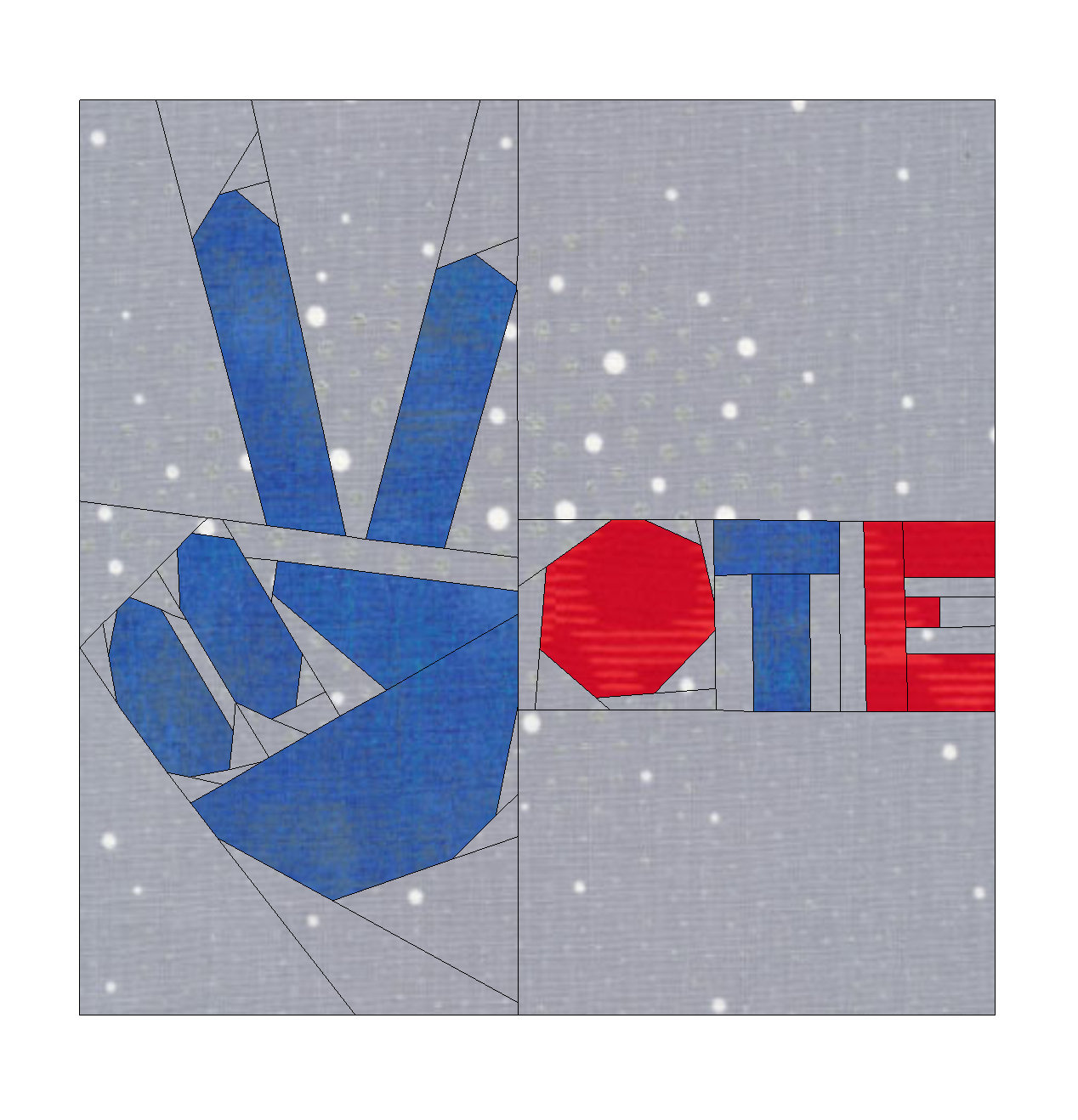 Vote Peace Sign PDF Foundation Paper Piecing Quilt Block Pattern - Etsy