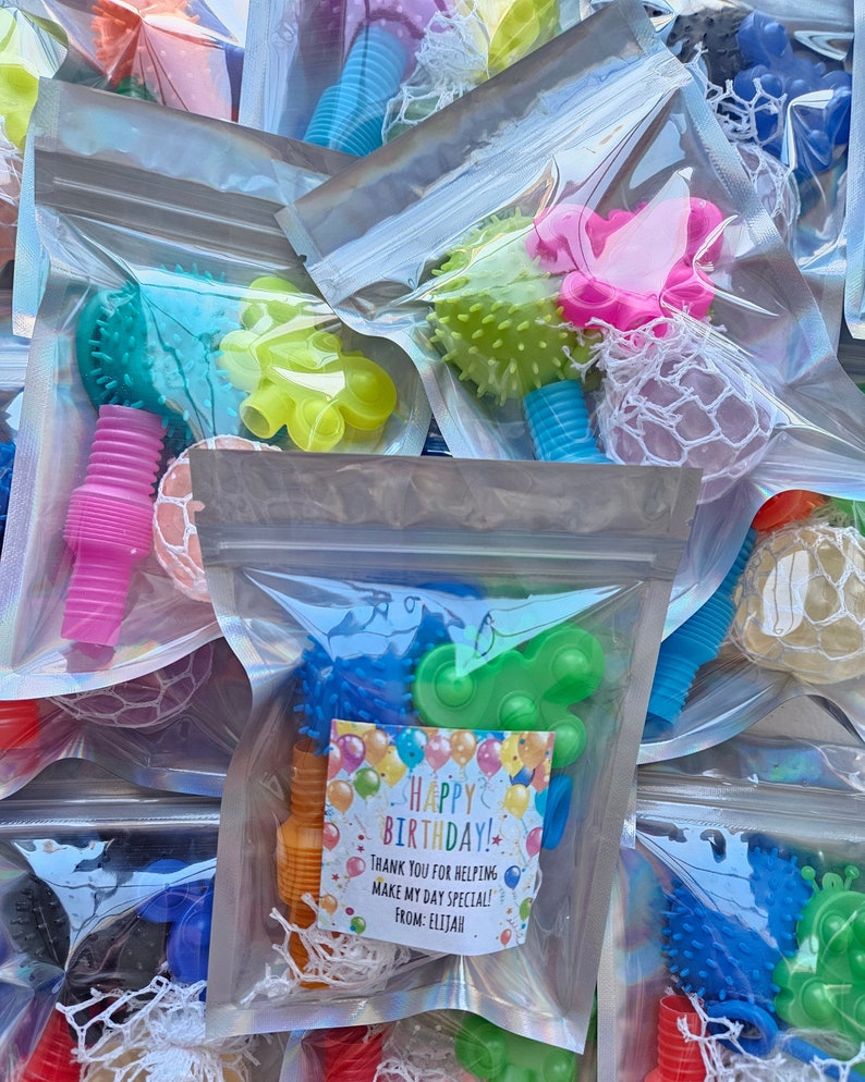 Birthday Party Fidget Favor Pack, Fidget Favors, Squish Pack, Classroom ...