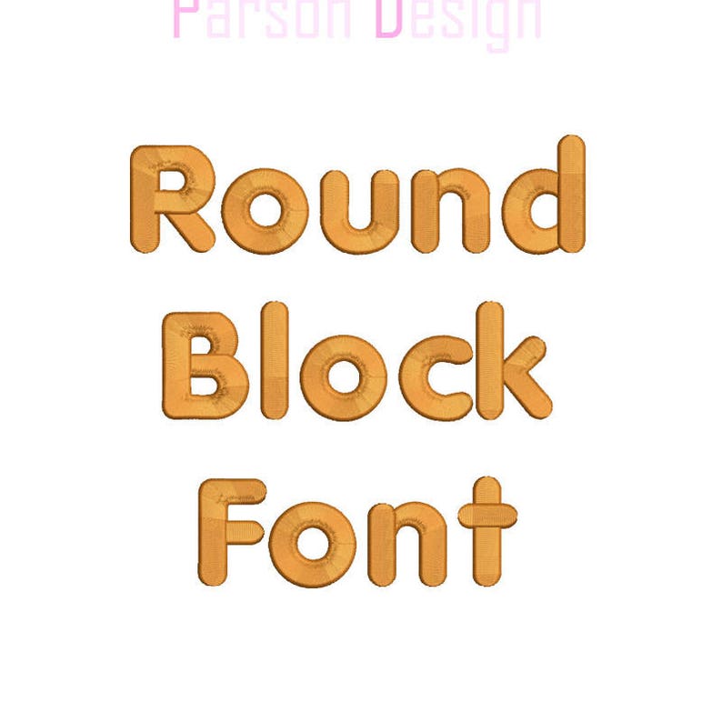 Round Block Embroidery Font 3 Size Embroidery Designs | Etsy