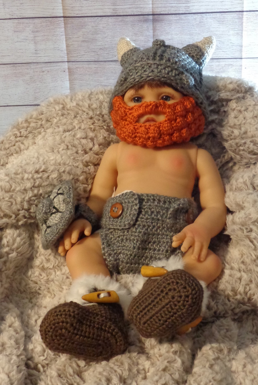Crochet Viking Set With Horns - Etsy