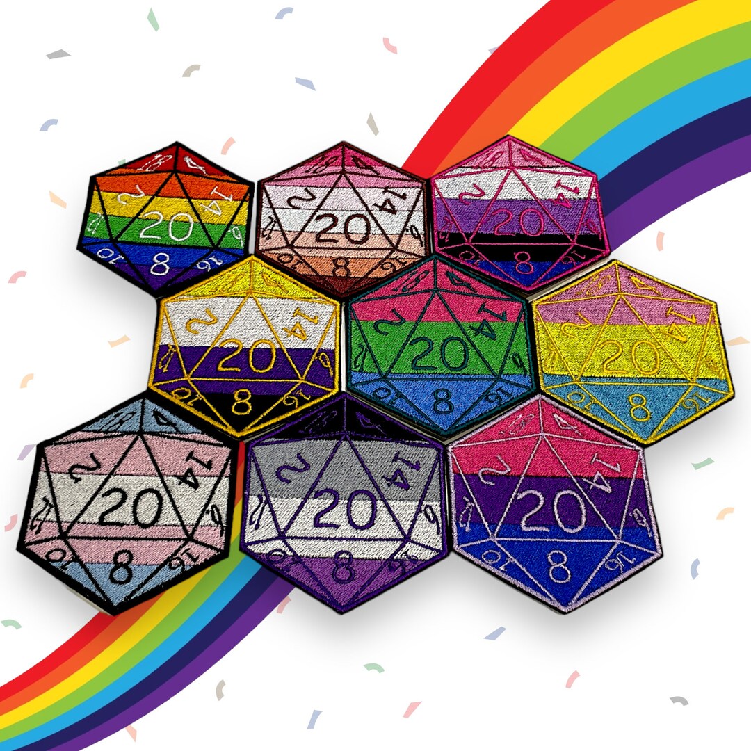 Roll With Pride Flag Dice Iron-on Embroidery Patches - Etsy