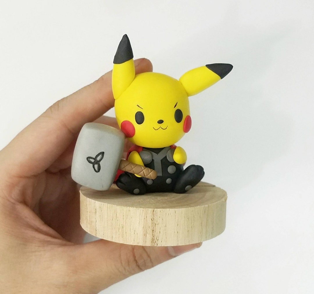 Pikachu X Thor. Pikachu Avengers Handmade Clay Figure - Etsy UK