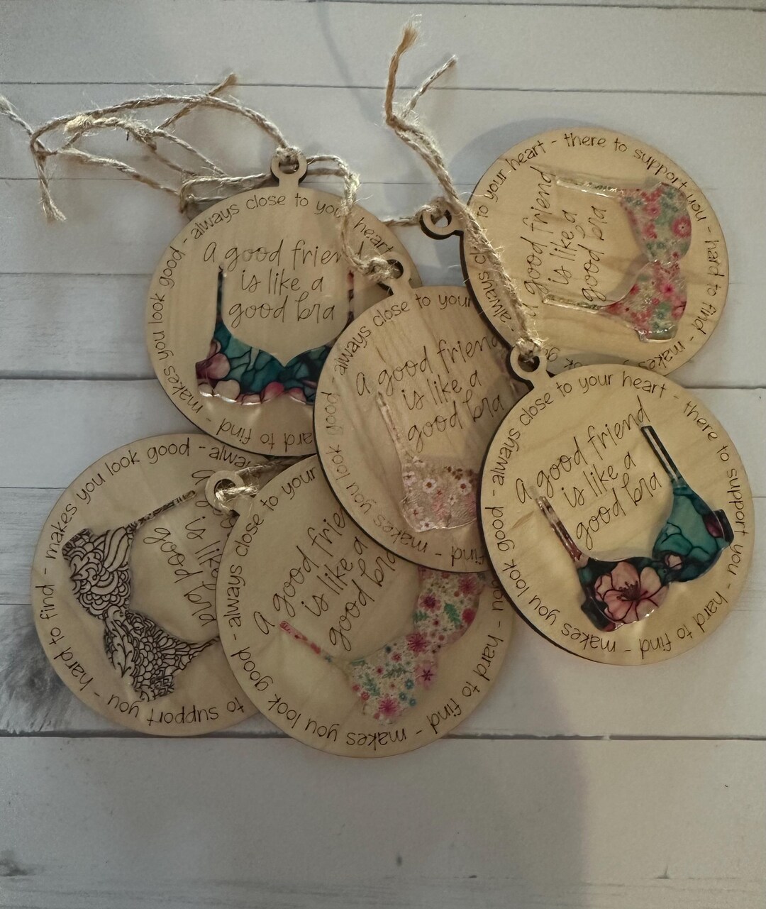 Funny Bra Ornament, Engraved Wood Friendship Gift - Etsy