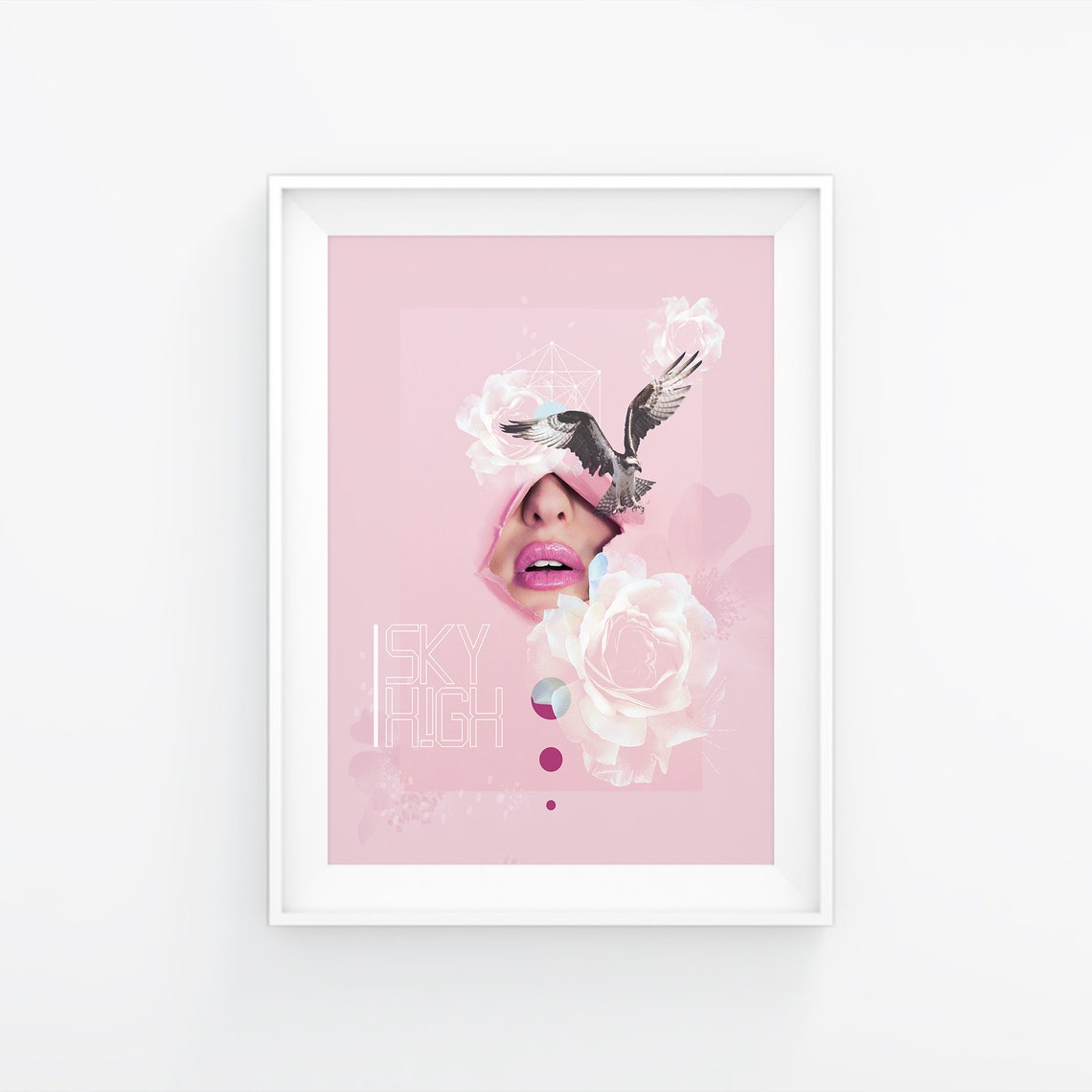 Sky High Inspirational Poster Printable Art Dusty Pink - Etsy