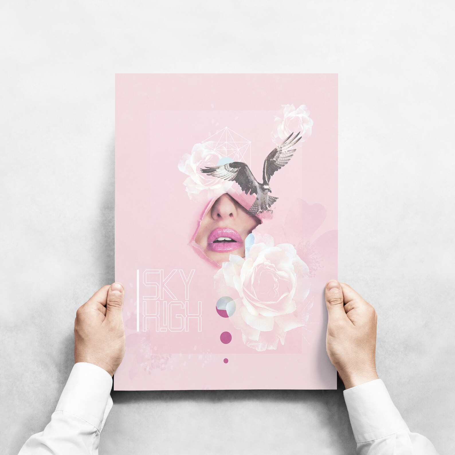 Sky High Inspirational Poster Printable Art Dusty Pink - Etsy