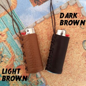 Leather Lighter Case Case for Lighters Bic With Sliding Cord - Etsy