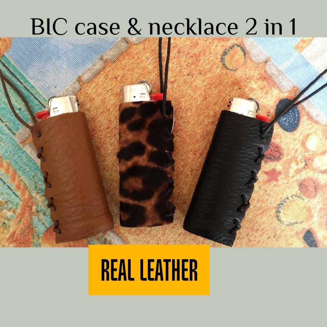 Leather Lighter Case, Case for Lighters Bic With Sliding Cord, Holder ...