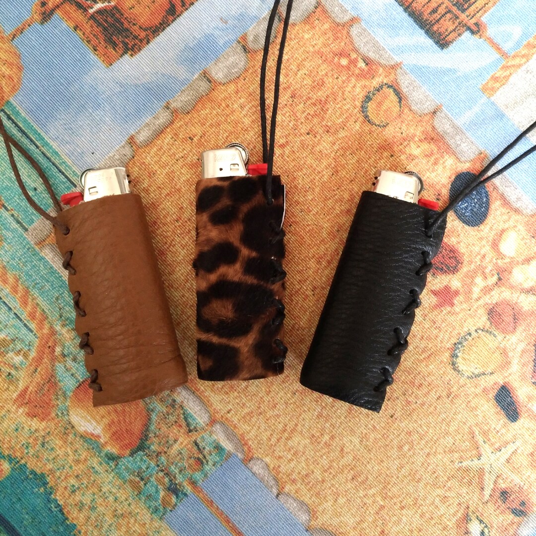 Leather Lighter Case Case for Lighters Bic With Sliding Cord - Etsy