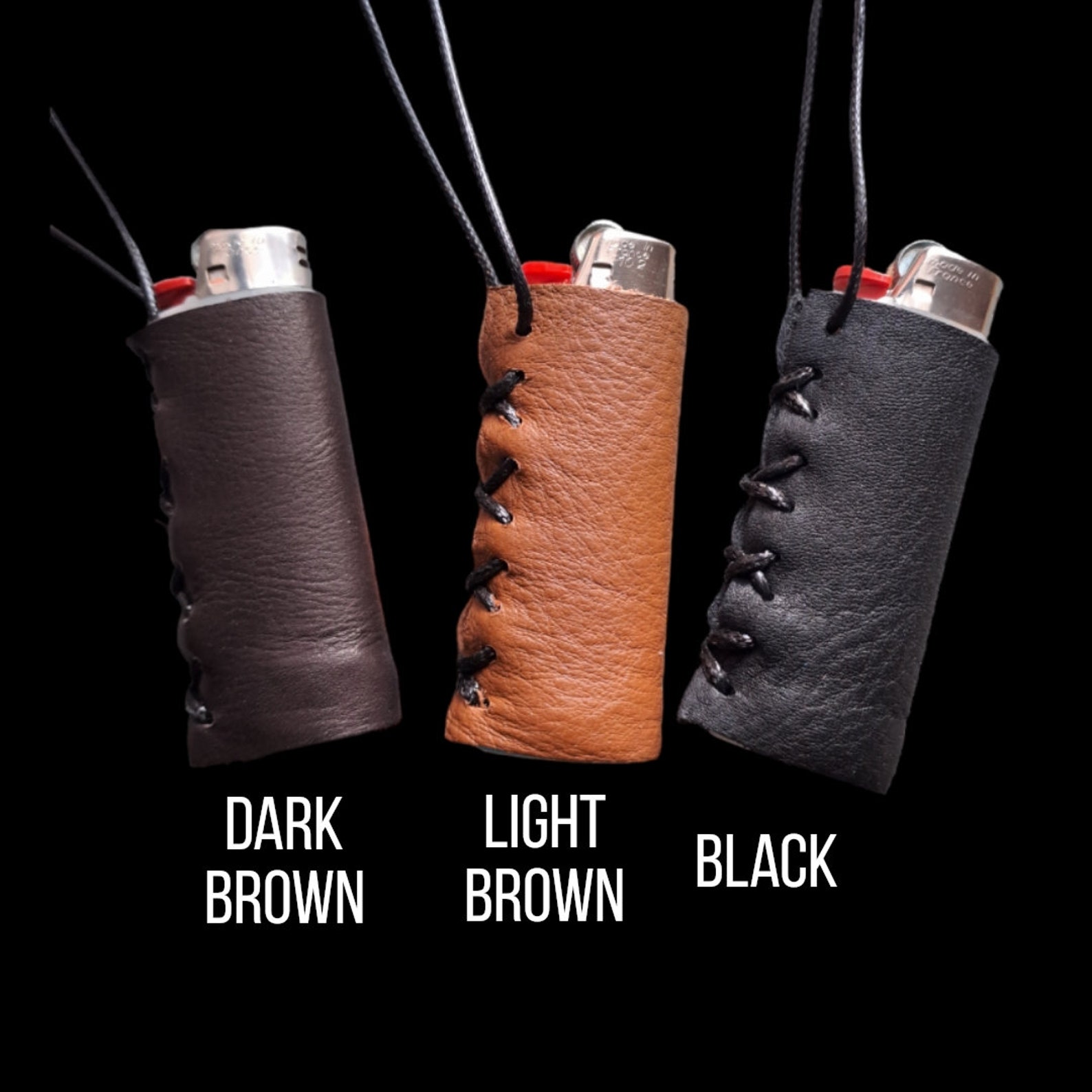 Leather Lighter Case, Case for Lighters Bic With Sliding Cord, Holder ...