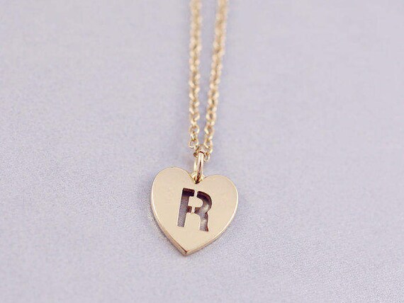 R Letter necklace R initial necklace R Letter necklaces | Etsy