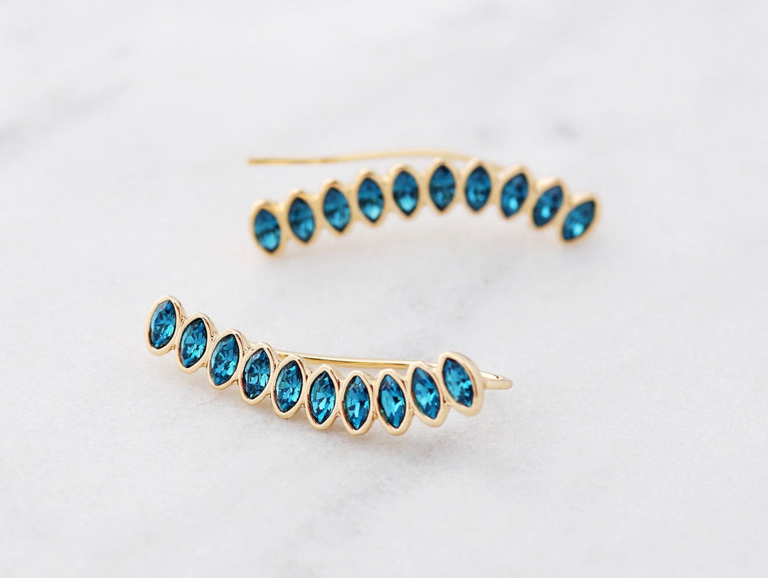 Ear Crawlers Gold | Ear Climber | Ear Sweep | Curved Ear Crawler | up ...