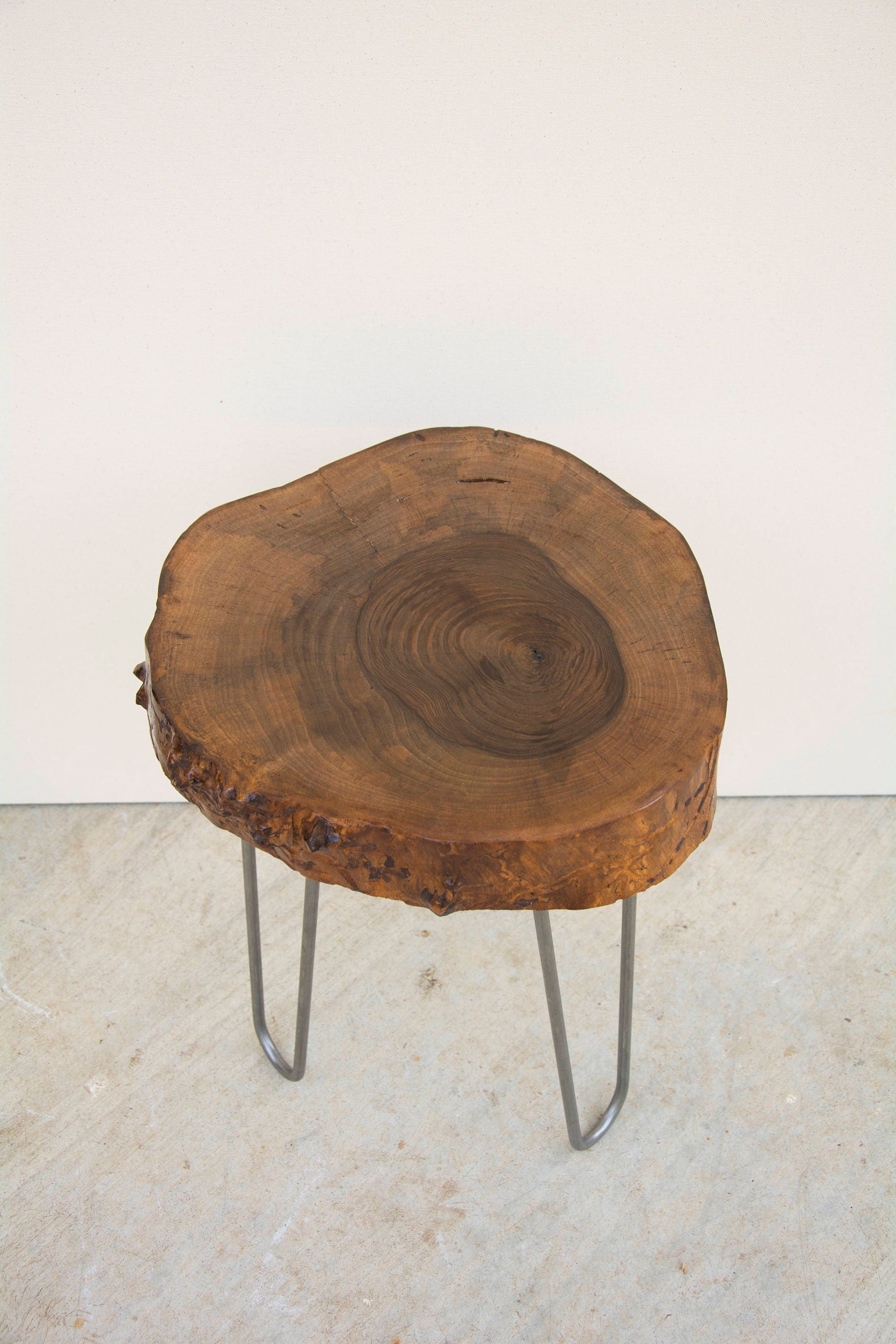 Reclaimed Walnut Slab Side Table From Linden California - Etsy