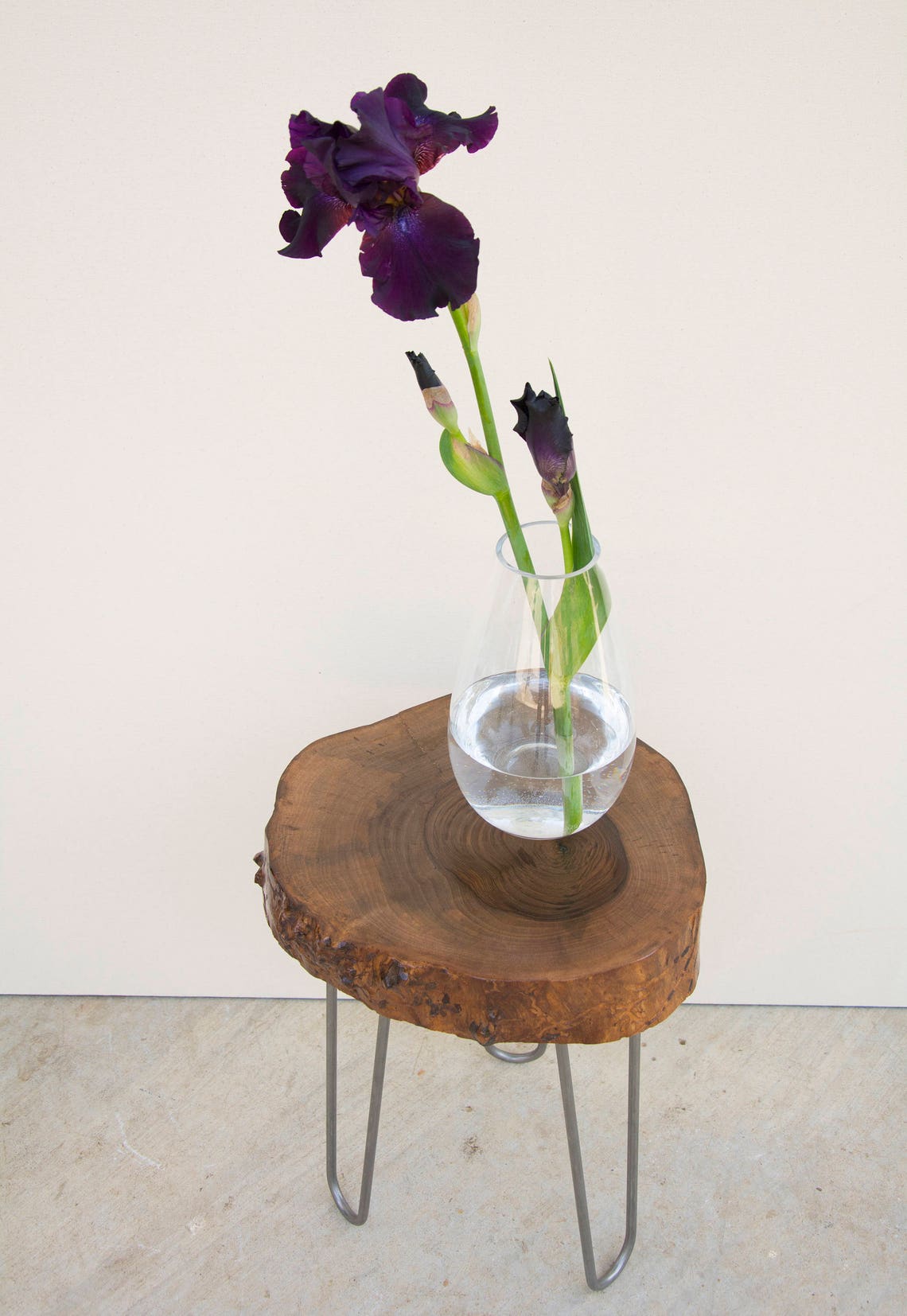 Reclaimed Walnut Slab Side Table From Linden California - Etsy