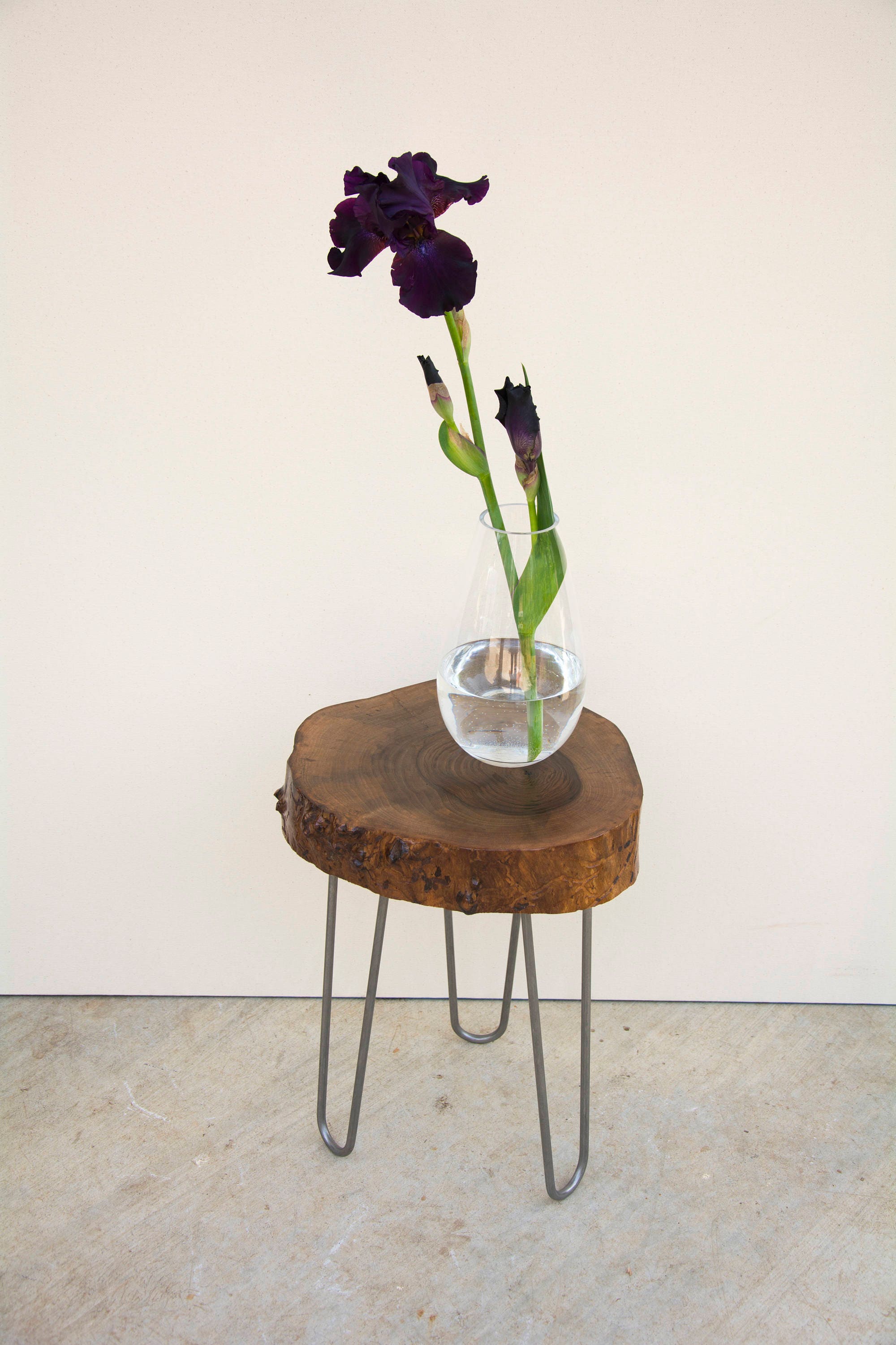Reclaimed Walnut Slab Side Table From Linden California - Etsy