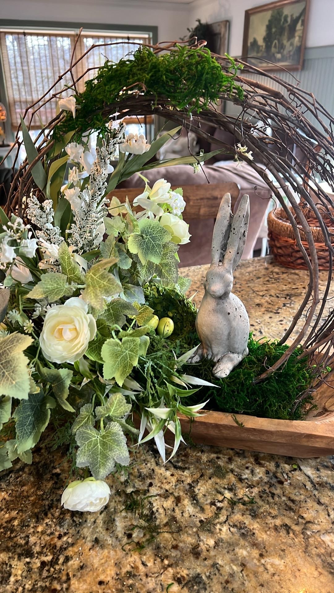 Spring Centerpiece, Rabbit Centerpiece, Doughbowl Centerpiece, Neutral ...