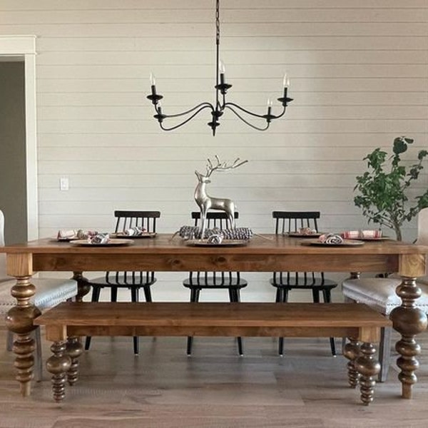 Farmhouse Dining Table Set - Etsy