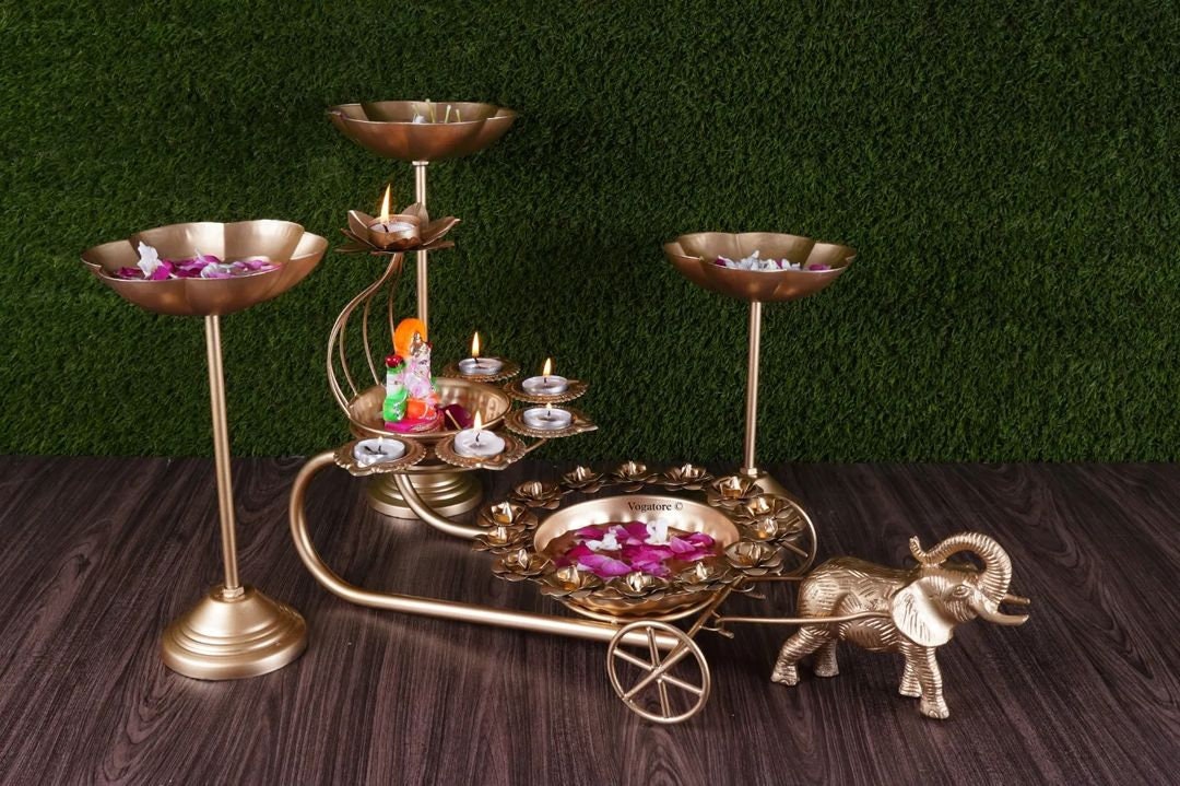 Diwali Elephant Cart Urli/urali/urli With Bowl/urli With Stand/uruli ...