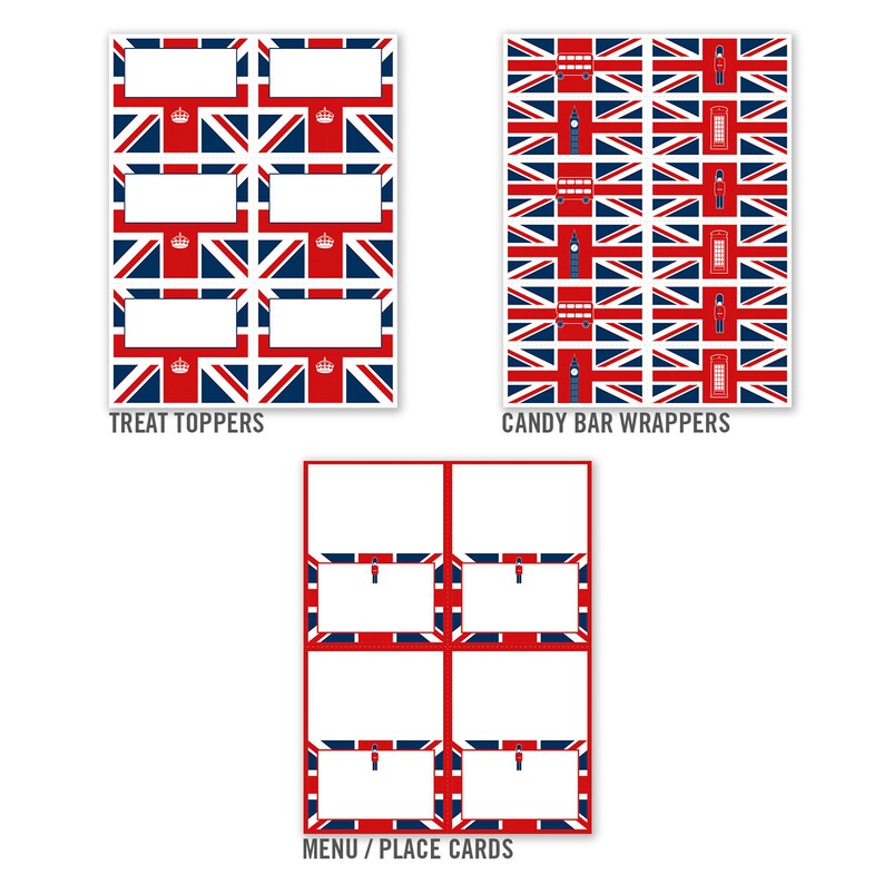 British / English Theme Birthday Party Printables Set - Etsy Israel