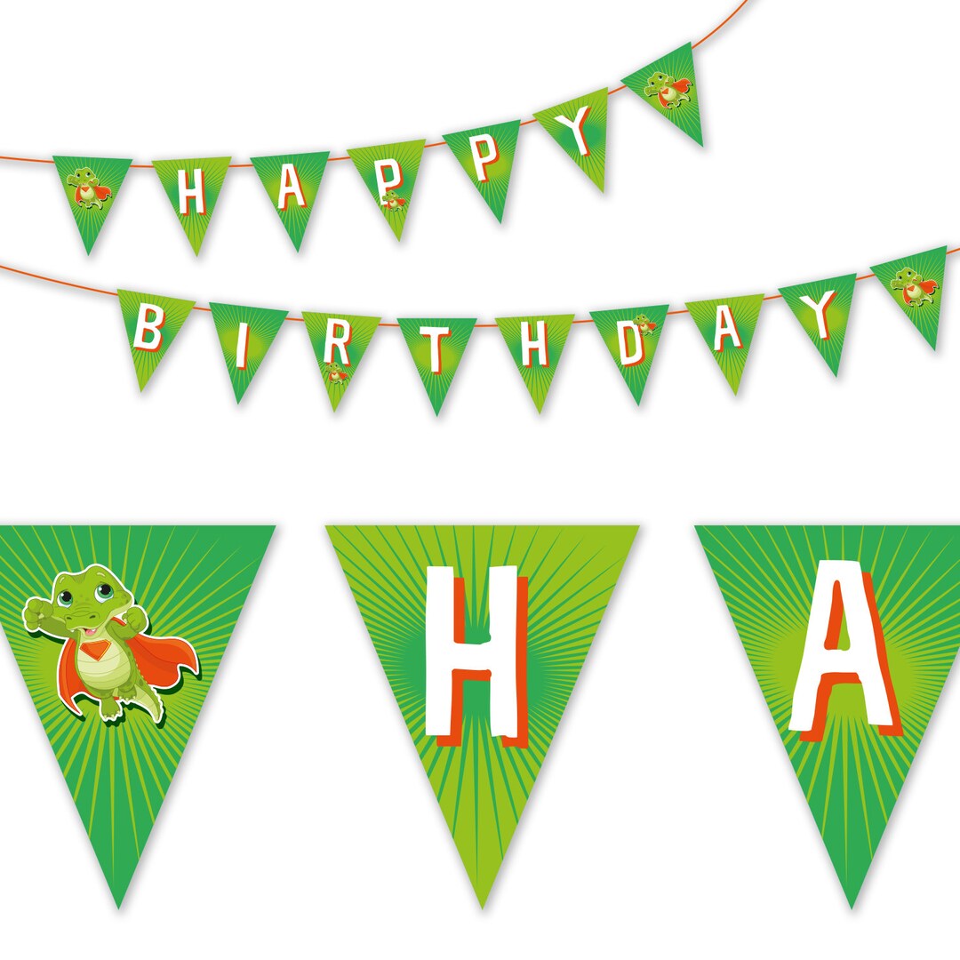 Super Crocodile Birthday Party Printable Banner - Etsy