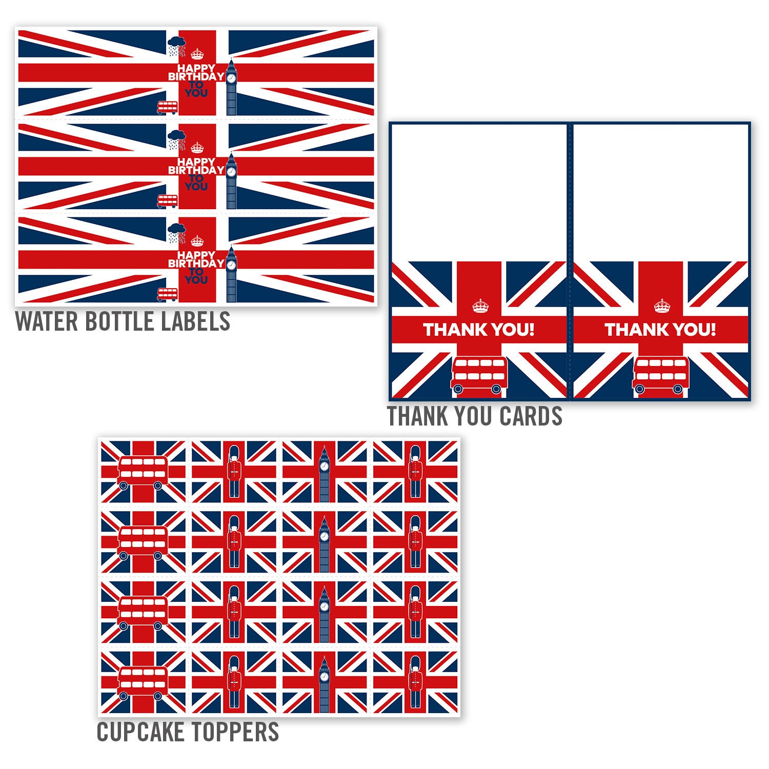 British / English Theme Birthday Party Printables Set - Etsy Israel