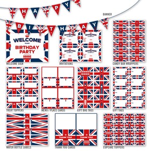 British / English Theme Birthday Party Printables Set - Etsy