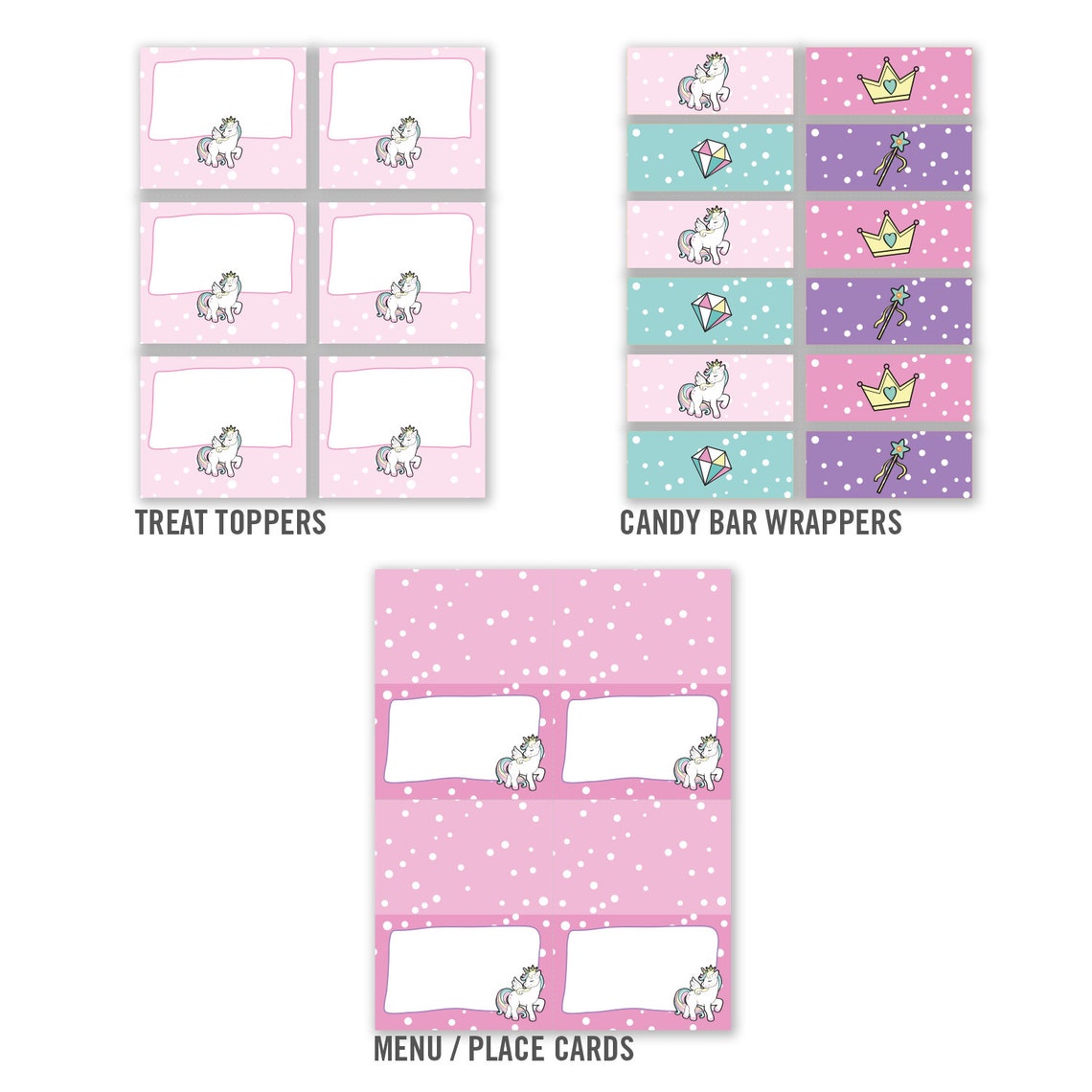 Unicorn Theme Birthday Party Printables Set - Etsy