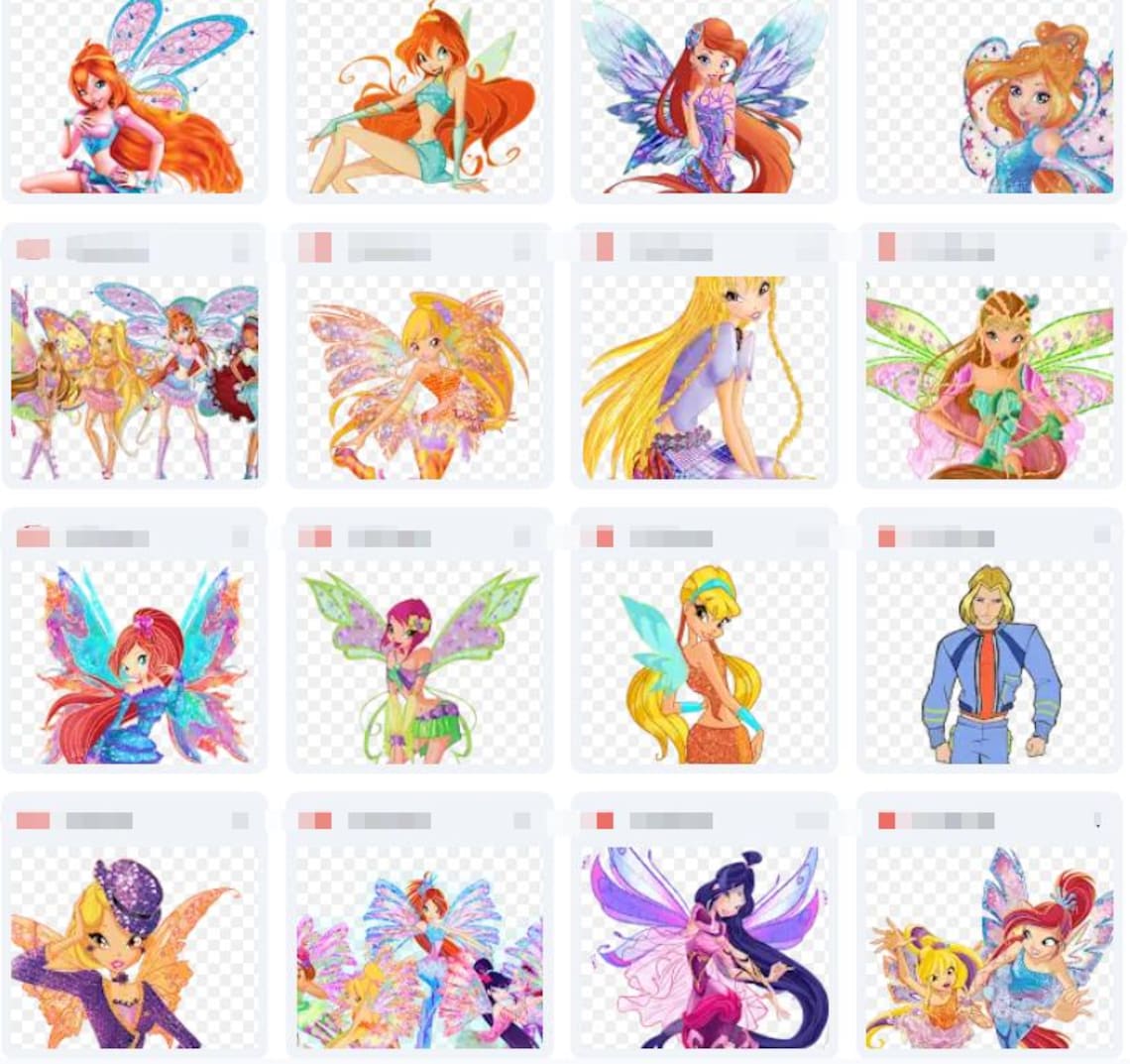 162 Winx Club Cartoon Images, T-shirt Design Bundle, Streetwear Png ...