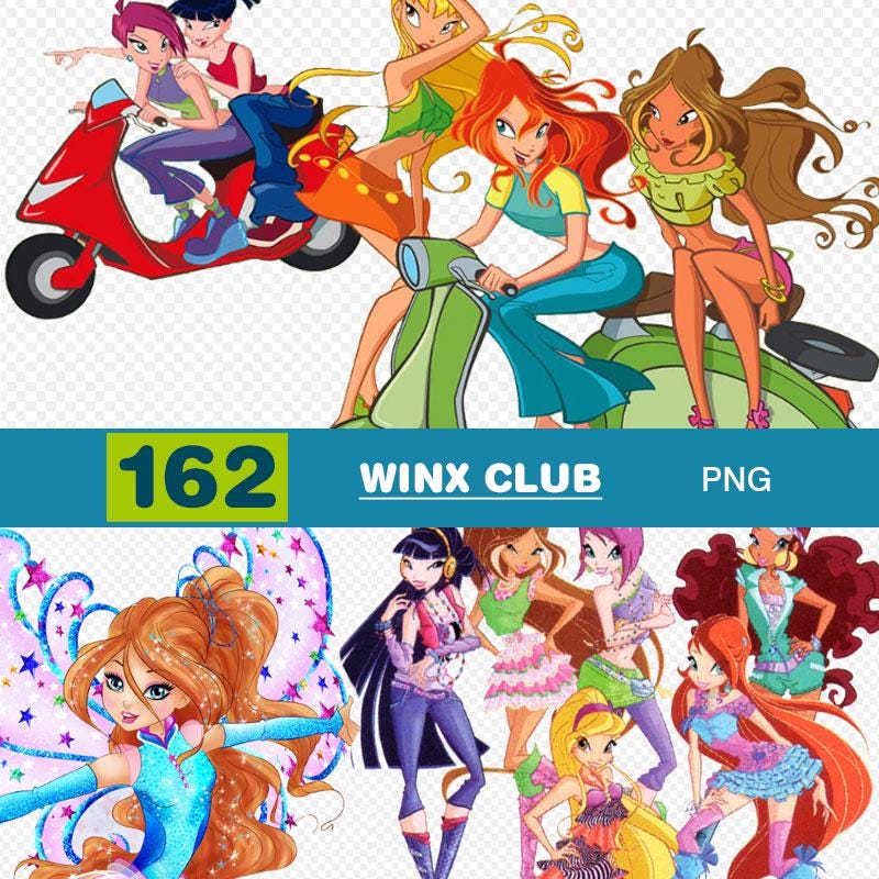 162 Winx Club Cartoon Images, T-shirt Design Bundle, Streetwear Png ...
