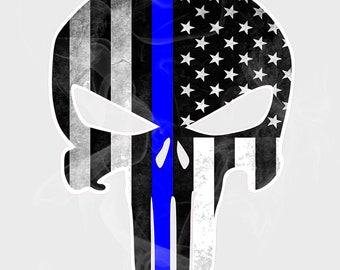 Thin Line Skull Decal - Etsy