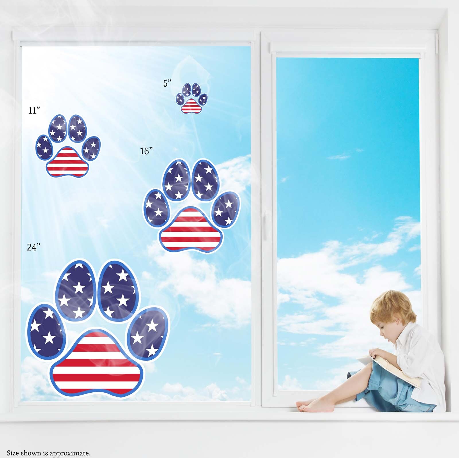 Patriotic Paw Print Decal Vinyl Sticker Static Cling Or Etsy Uk