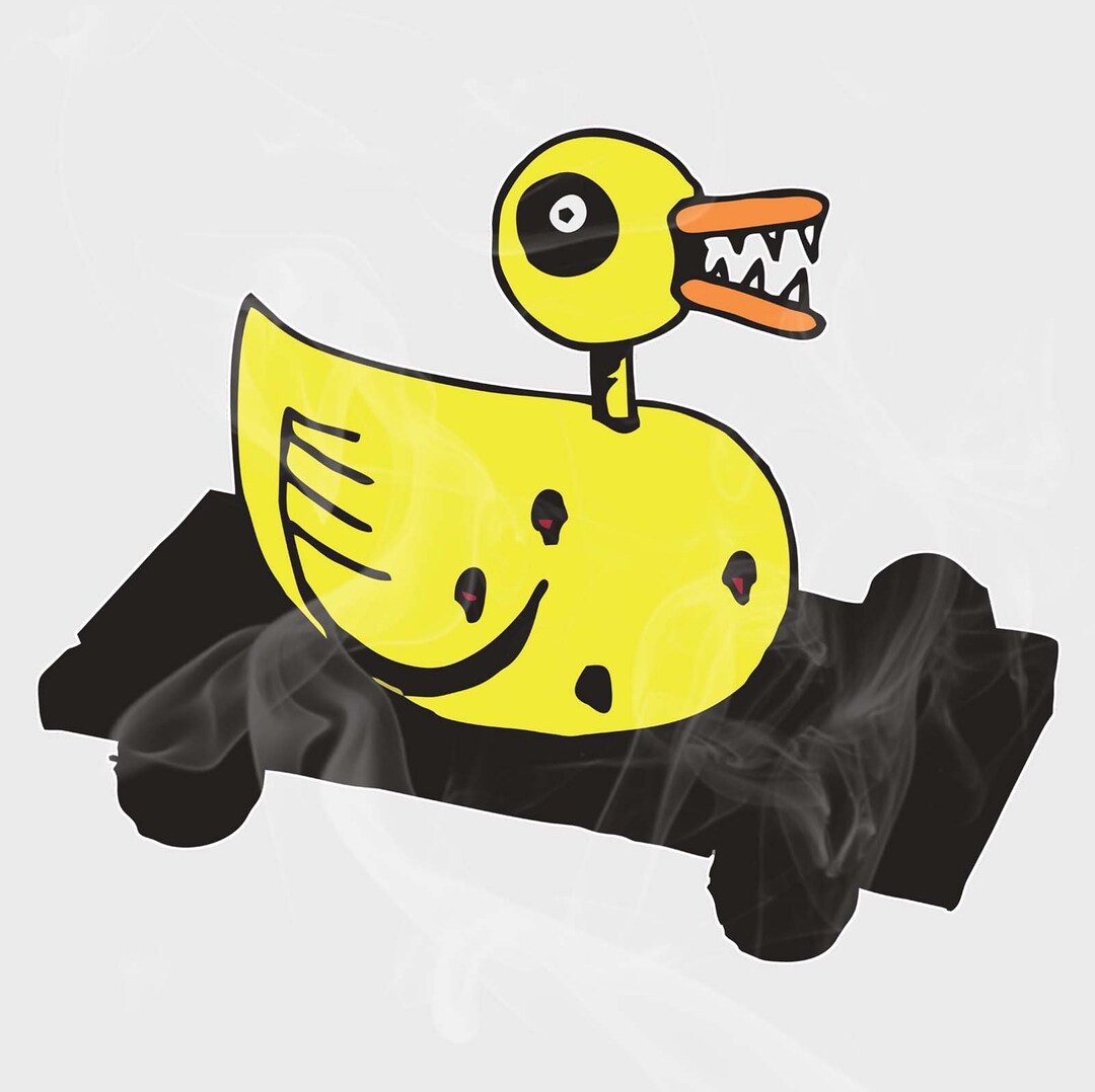 Scary Duck Toy Vinyl Decal Sticker Static Cling Window Film Vinyl Iron ...