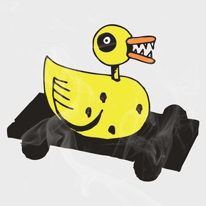 Scary Duck Toy Vinyl Decal Sticker Static Cling Window Film Vinyl Iron ...