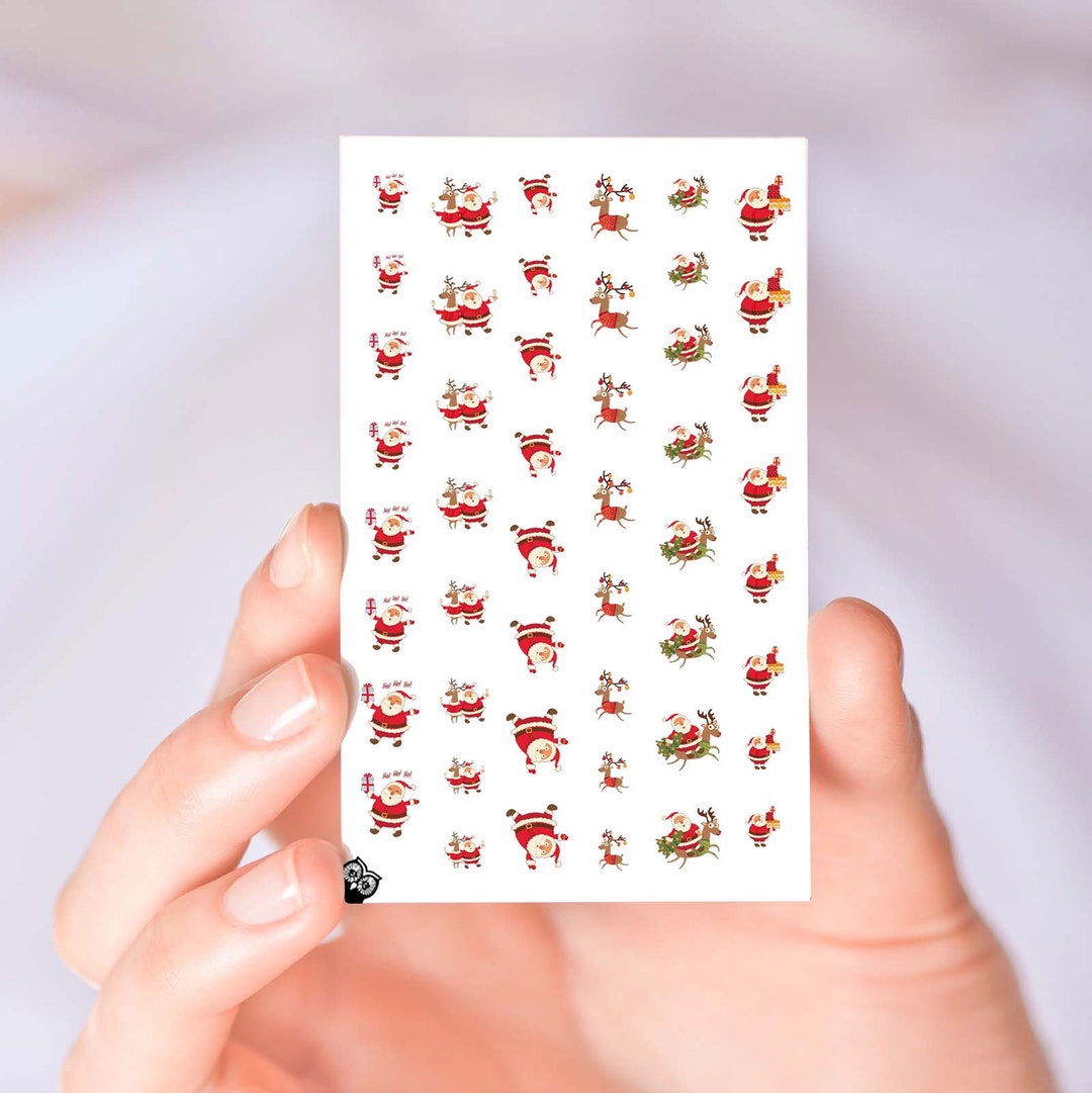 Vintage Christmas Nail Decals Stickers Art Designs Christmas ...