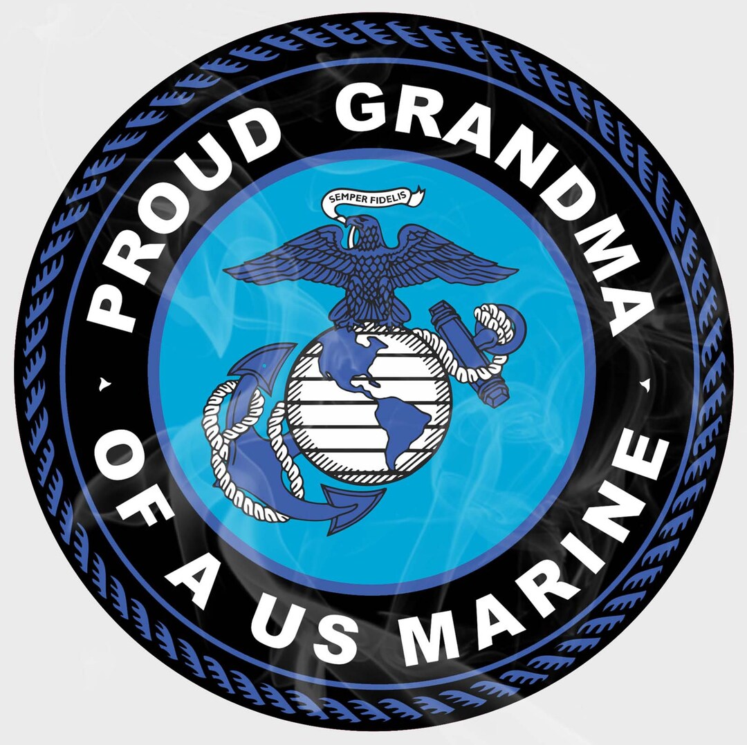 USMC Proud Marine Grandma Vinyl Decal Sticker Support Troops USMC ...