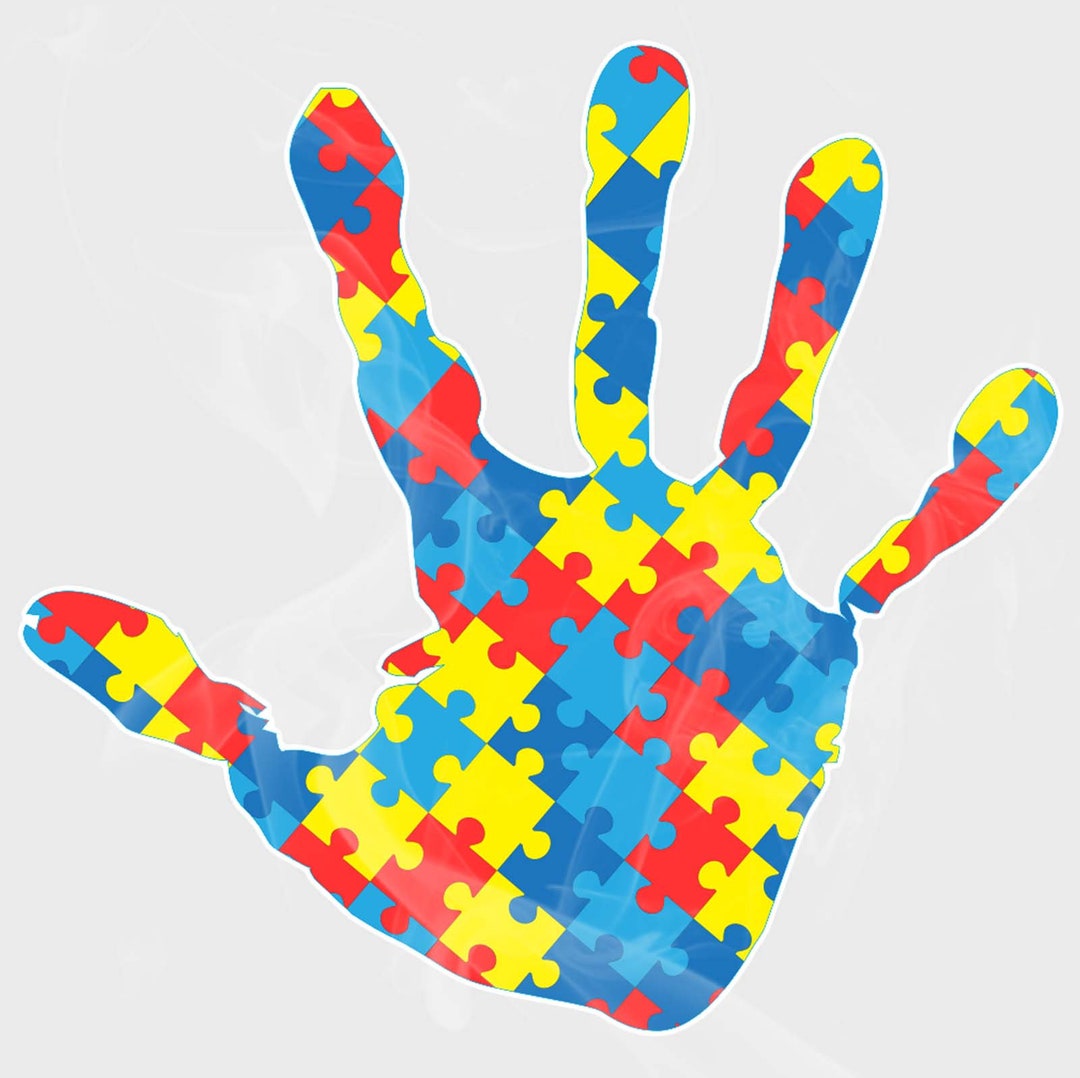 Autism Awareness Hand Print Vinyl Decal Sticker Static Cling Window ...