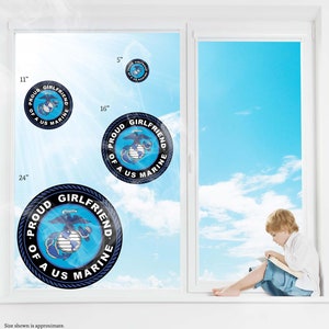 USMC Proud Marine Girlfriend Static Cling Window Film Support Troops ...