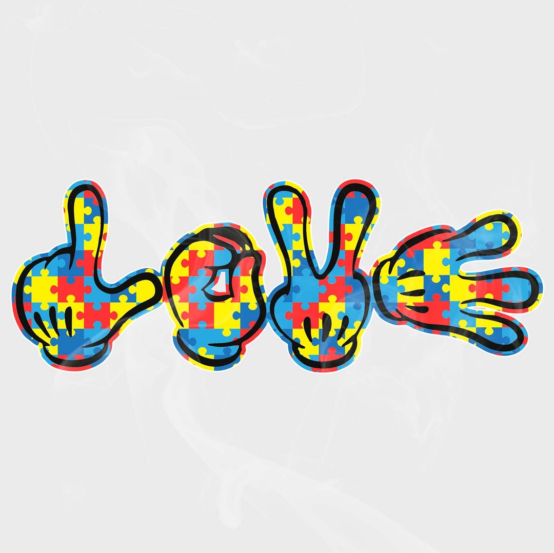 LOVE Hands Autism Awareness Vinyl Decal Sticker Static Cling Window ...