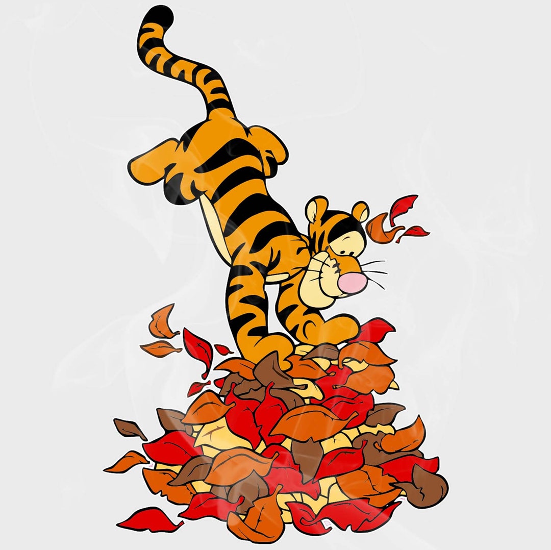 Pooh Style Tigger Jumping in Leaf Pile Decal vinyl Sticker - Etsy