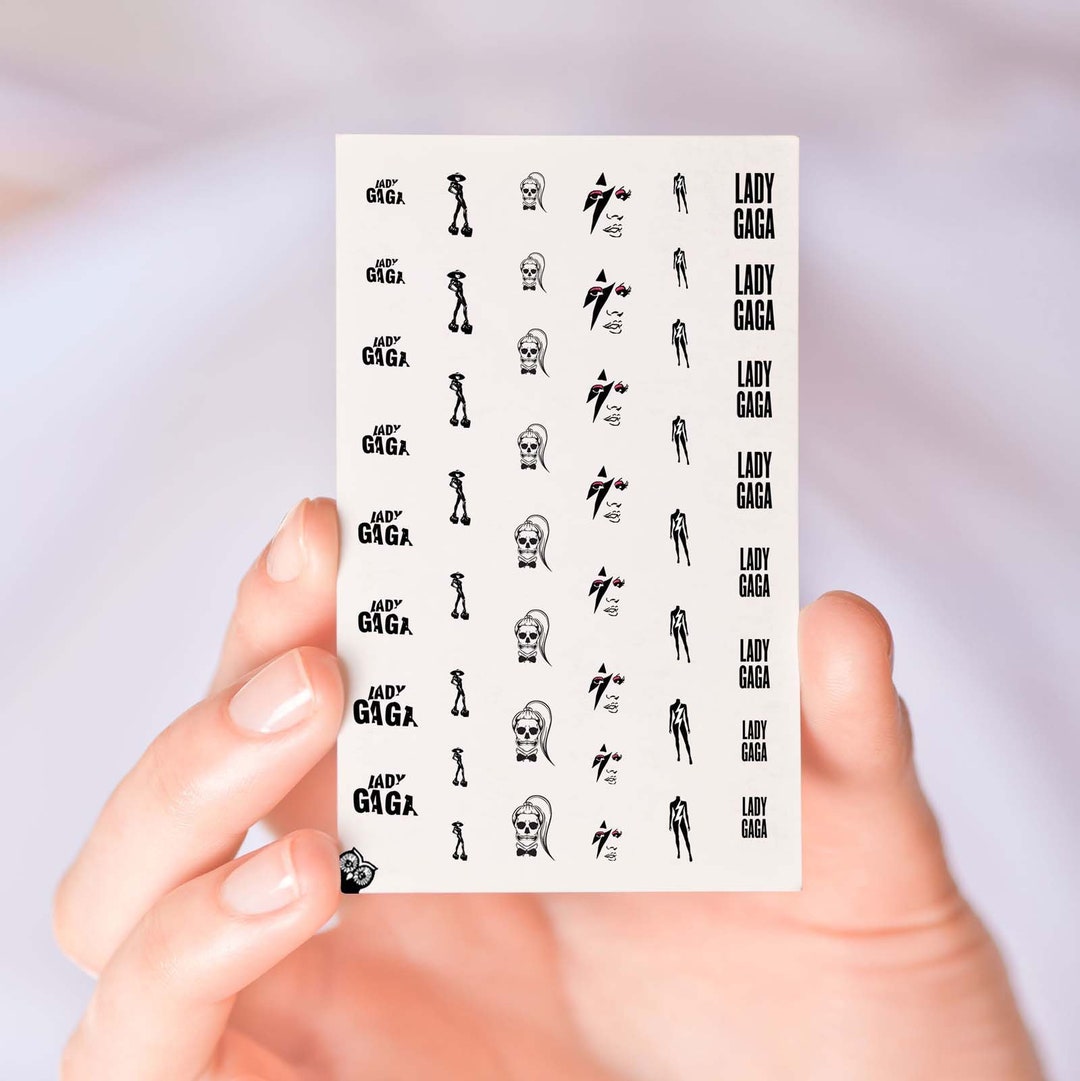 Pop Princess Nail Decals Stickers Art Designs Lady Gaga Enthusiasts ...