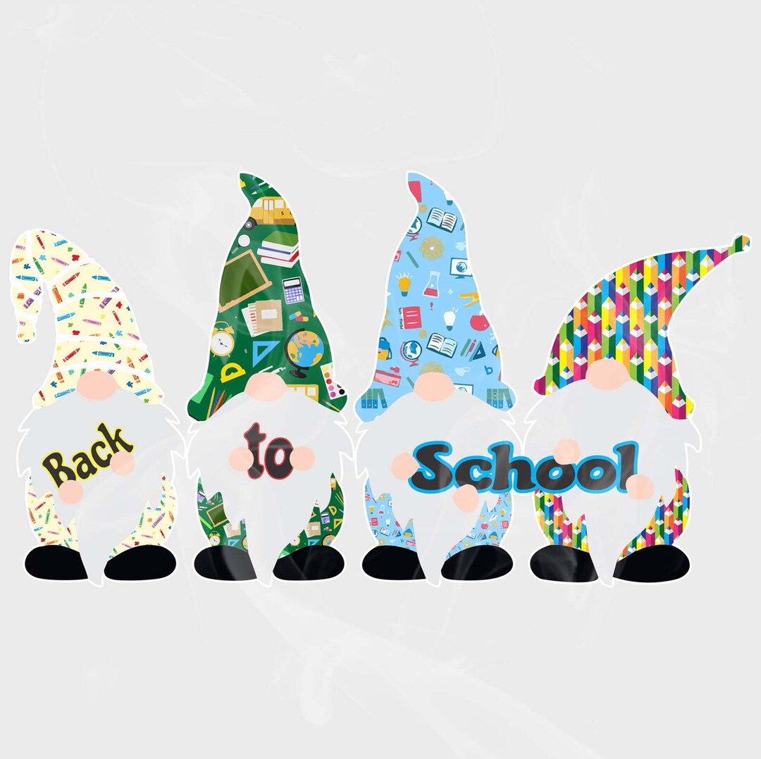 Gnomes Back to School Vinyl Decal Sticker Static Cling Window Film ...