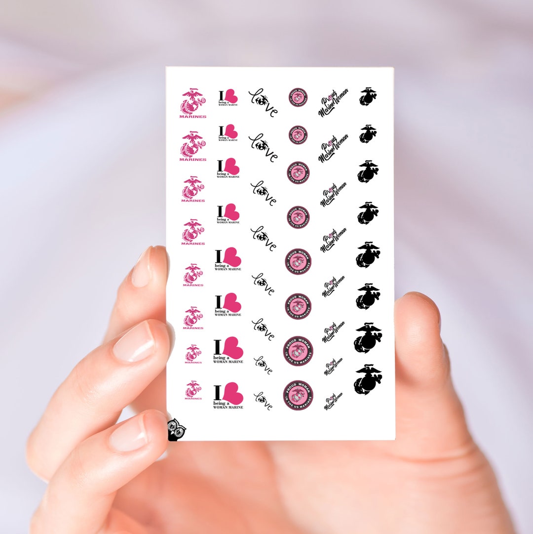 Proud Woman in the Marines Nail Decals Stickers Art Designs Marine ...