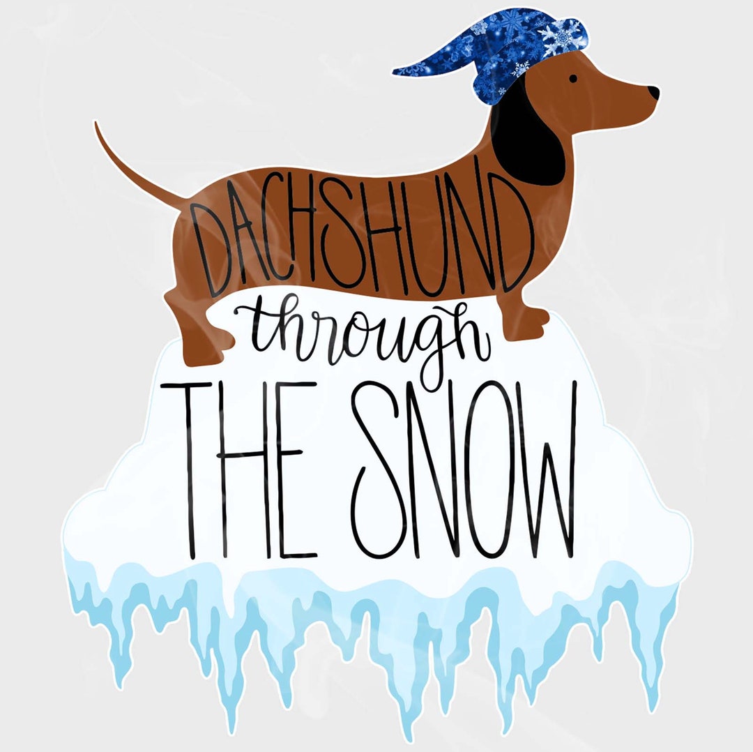 Dachshund Through the Snow Vinyl Decal Sticker Static Cling Window Film ...