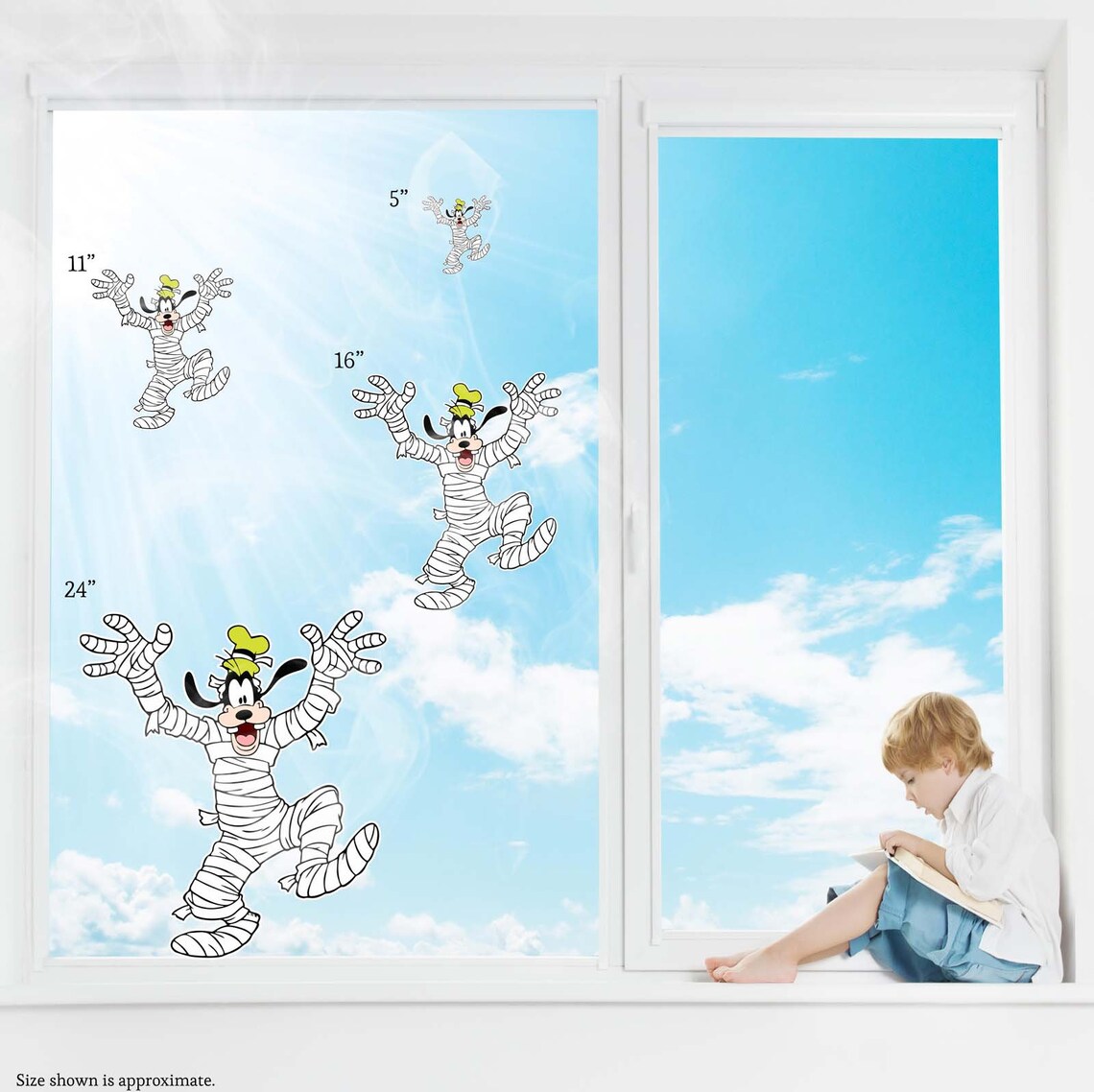 Halloween Mummy Vinyl Decal Sticker Static Cling Window Film Vinyl Iron ...