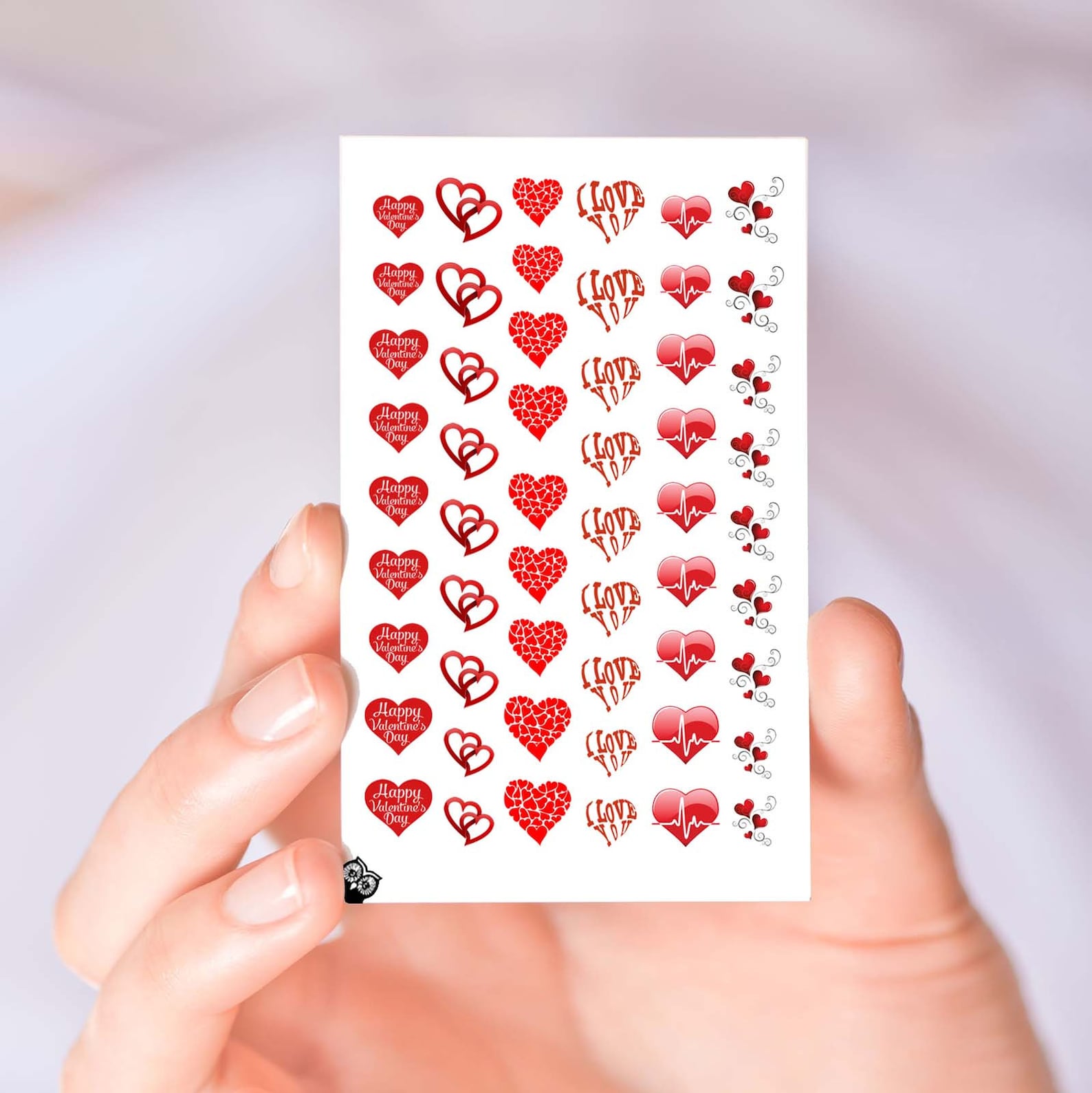 Valentine's Day Hearts Nail Decals - Etsy