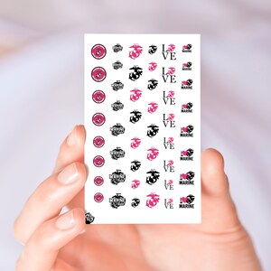 USMC Marine Aunt Nail Decals Stickers Art Designs USMC Nail Decorations ...