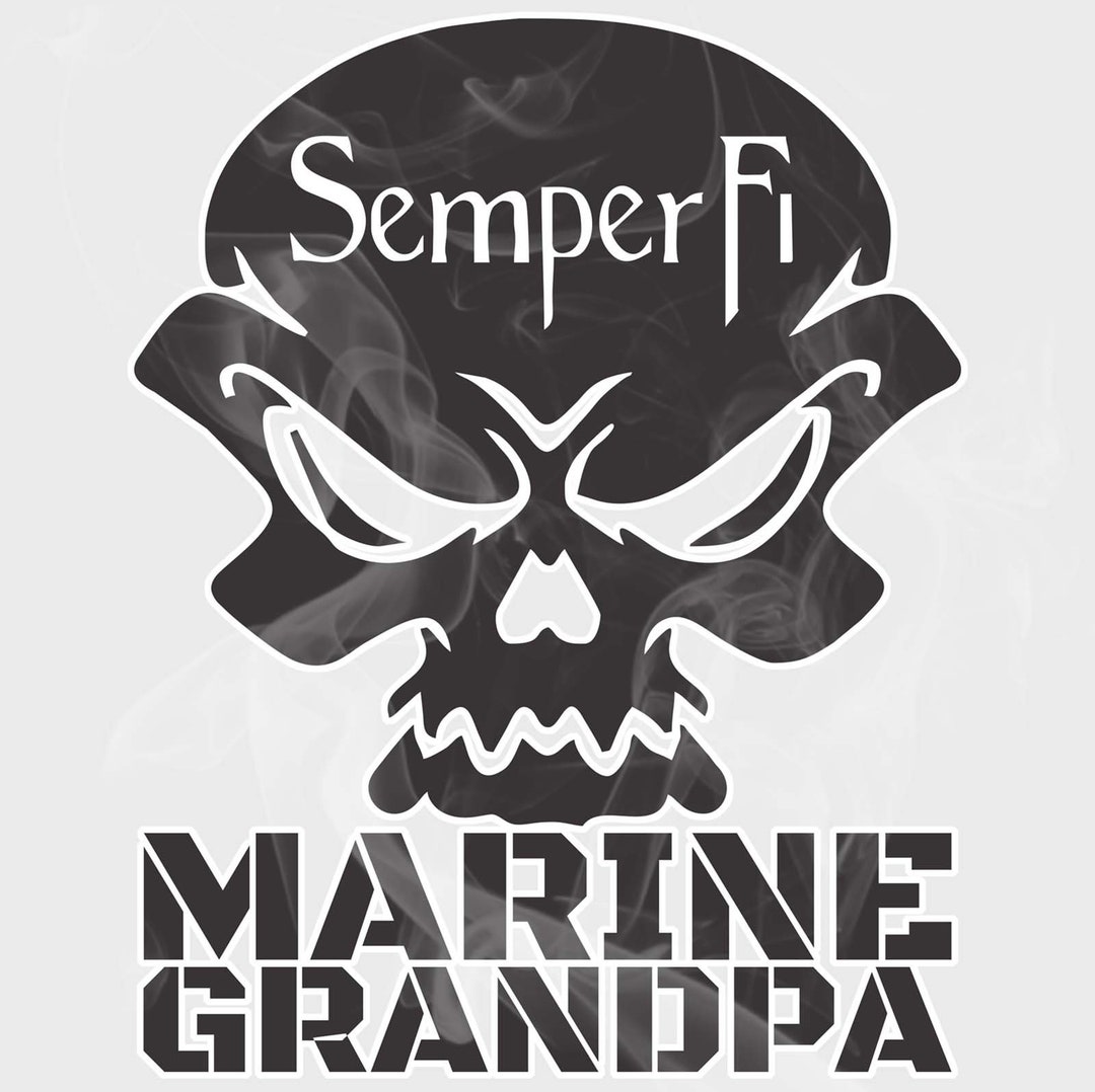 Semper Fi Marine Grandpa Vinyl Decal Sticker Static Cling Window Film ...