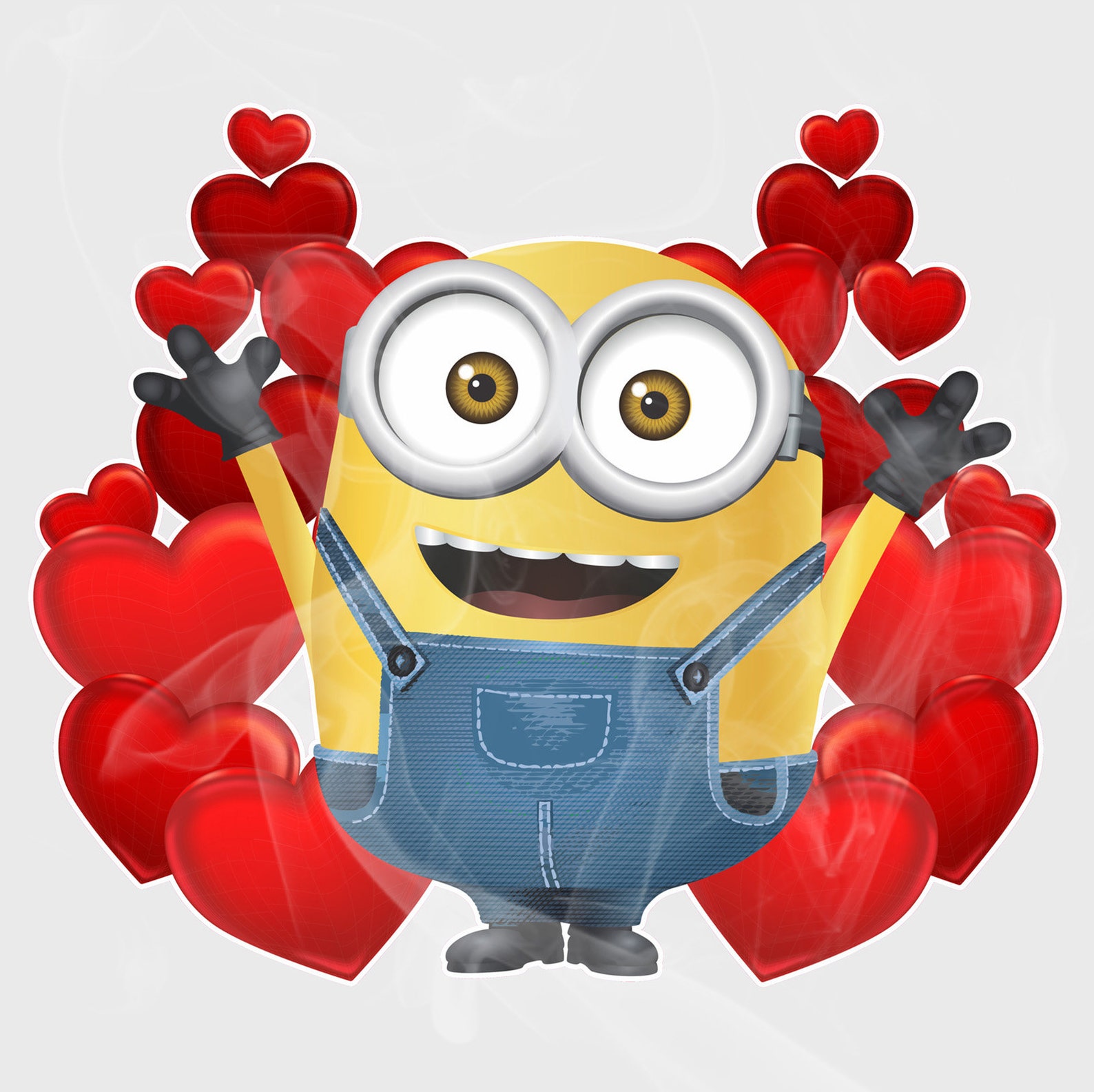 Minion Love Vinyl Sticker Static Cling or Vinyl Iron-On | Etsy